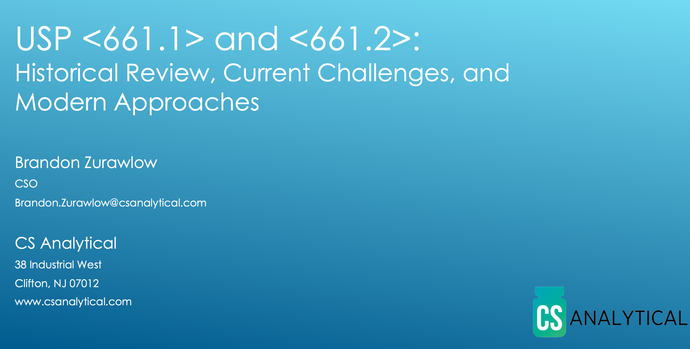 USP and Testing of Plastic Materials, Components, and Systems